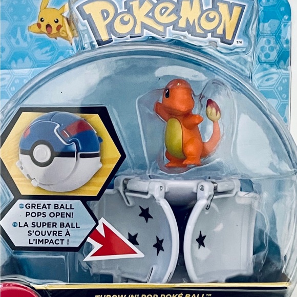 Tomy | Toys | Pokemon Throw N Pop Pokeball Charmander Great Ball Figure ...